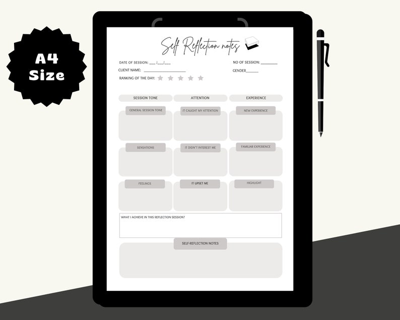 Self Reflection Form, Self Reflection Journal Printable Template, Self ...