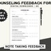 Counseling Feedback Form (gray), Counseling Review Form, Client ...