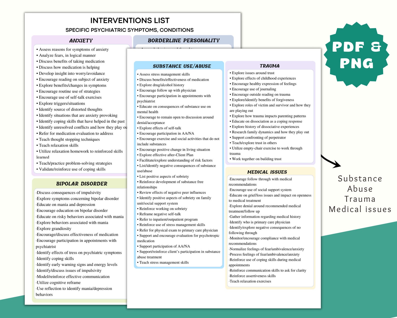 Therapy Intervention List: Clinical Terms Cheat Sheet (digital Download ...