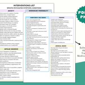Therapy Intervention Sheet, Therapist Notes Mental Health Desk Top ...
