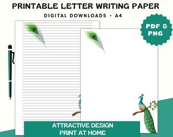 Peacock Stationery Writing - Etsy