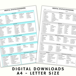 Mental Status Exam (MSE) Cheat Sheet - Therapy & Counseling Forms ...