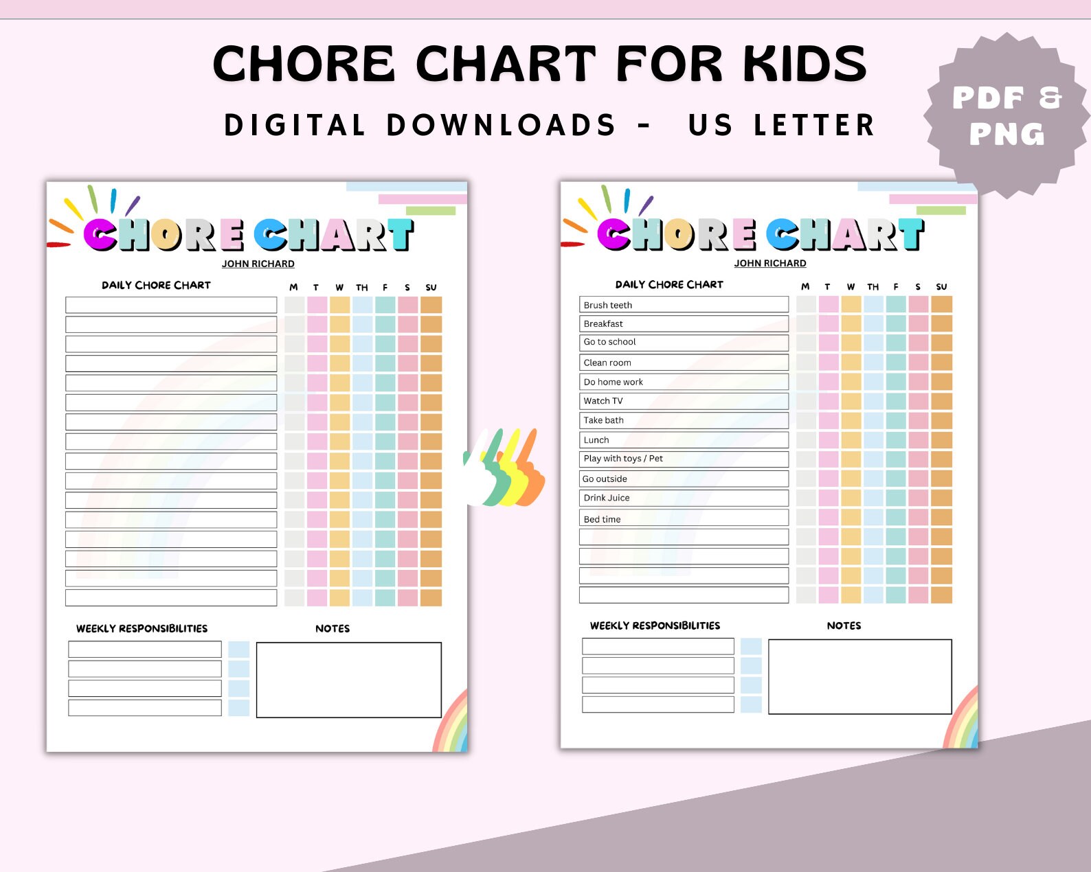 Customizable Chore Chart for Kids, Edit and Personalize Kids Chores ...