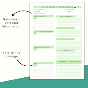 Daily Self Reflection Template, Reflection Daily Journal Notes, Daily ...