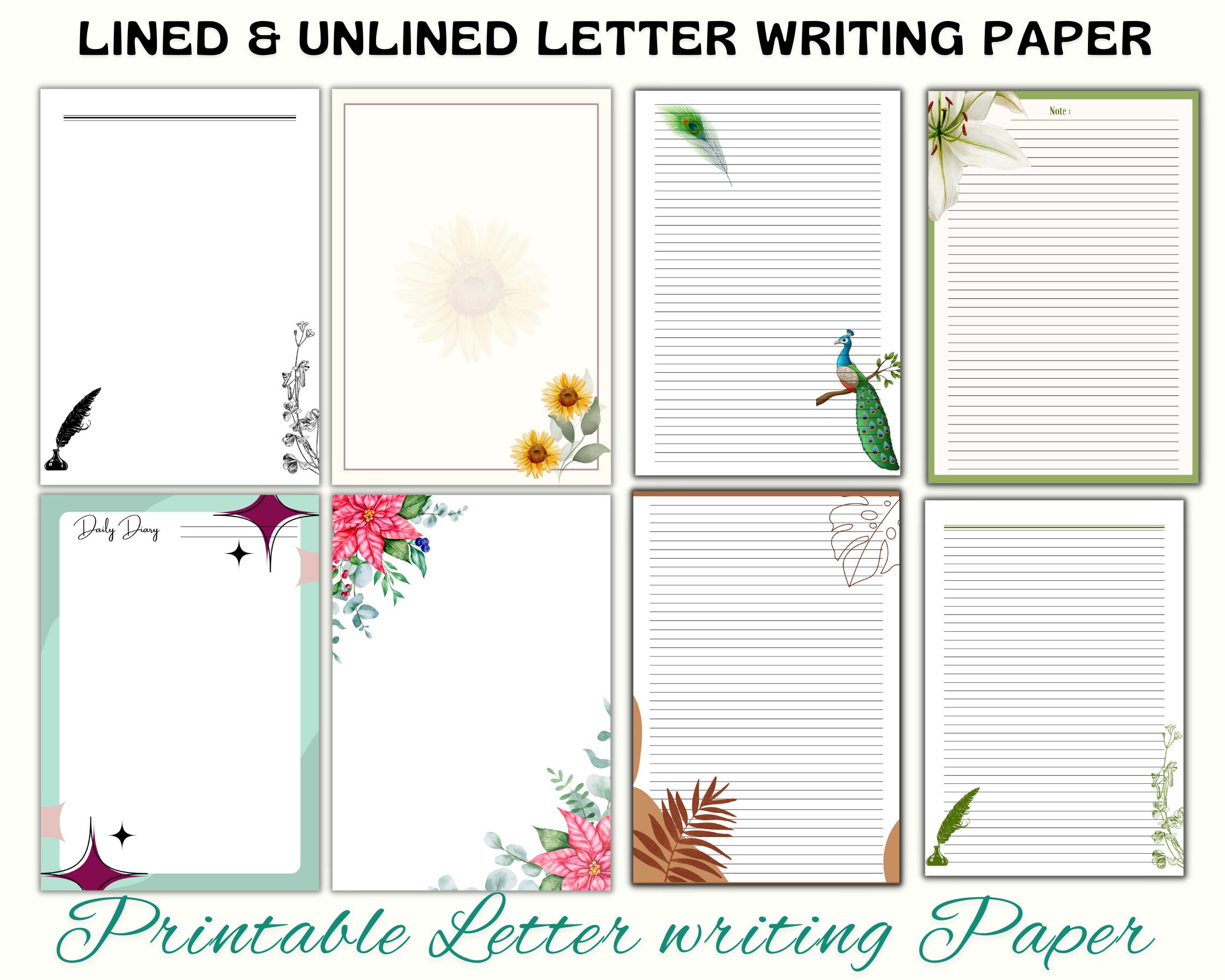 JW Letter Writing Paper Bundle, Printable Writing Paper, Ministry ...