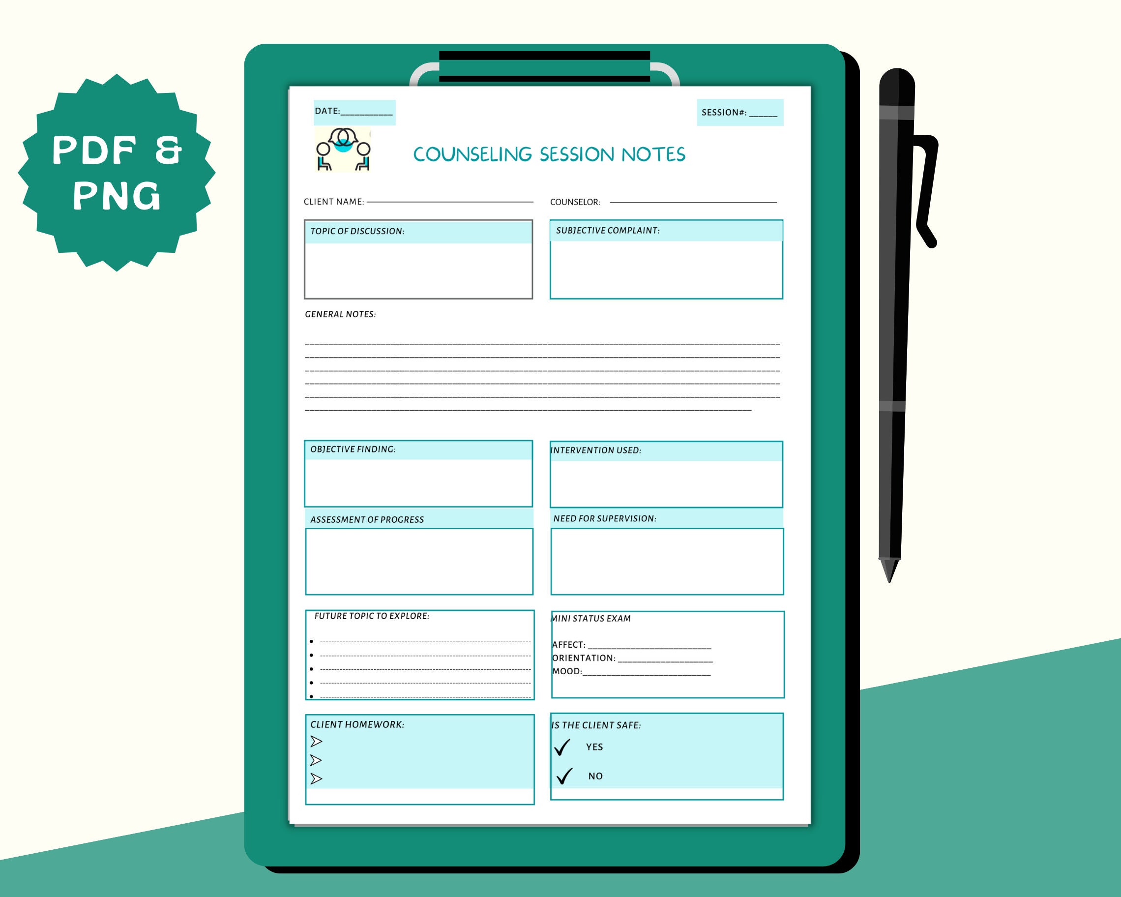 Counseling Session Notes bundle, Counseling Session Log for Therapists ...