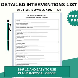 Therapy Intervention List: Clinical Terms Cheat Sheet (digital Download ...