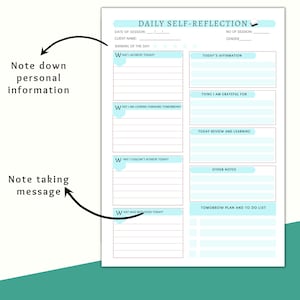 Daily Reflection Journal Printable, Daily Reflection Printable, Self ...