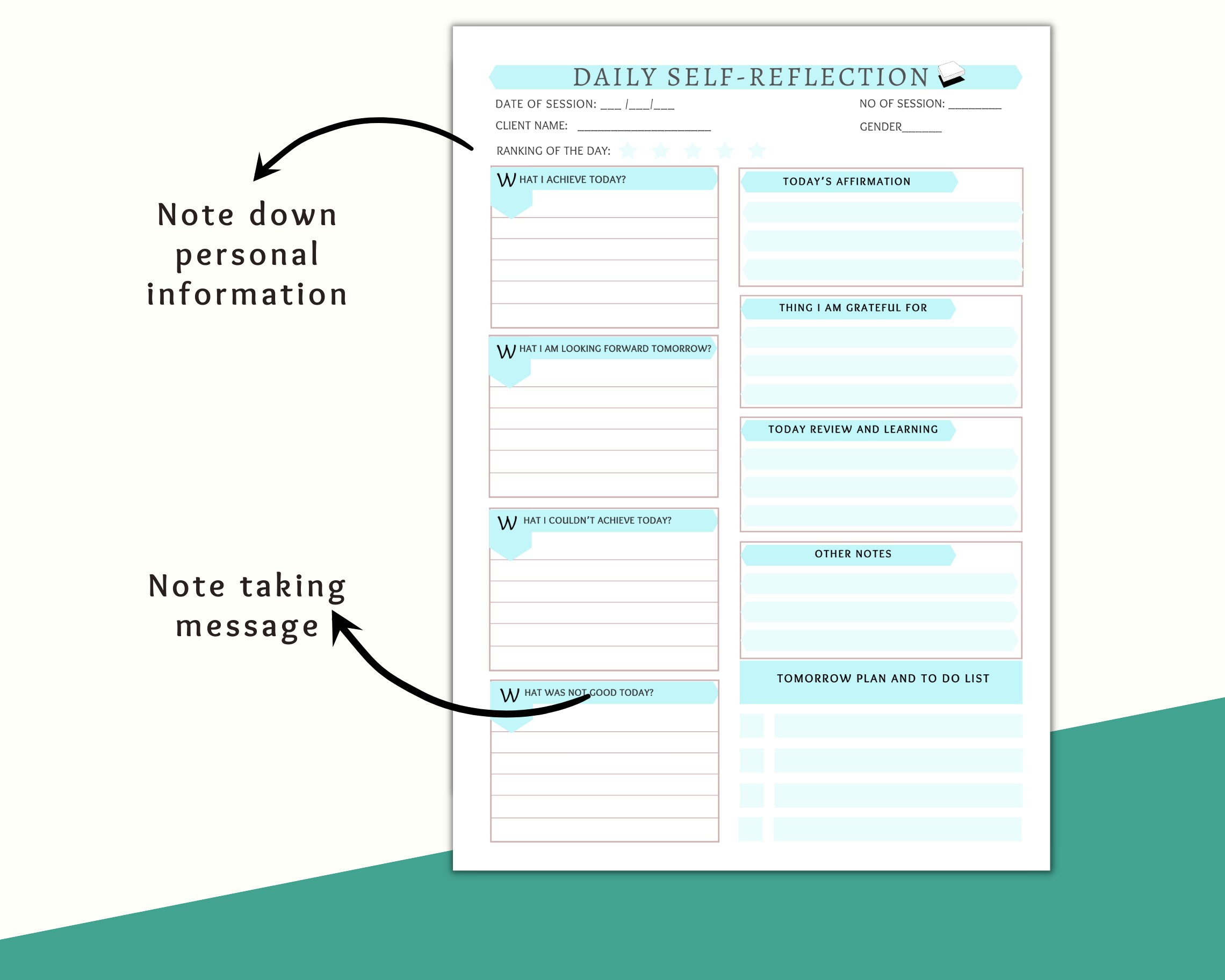 Daily Reflection Journal Printable, Daily Reflection Printable, Self ... Daily Reflection Journal Printable, Daily Reflection Printable, Self ...