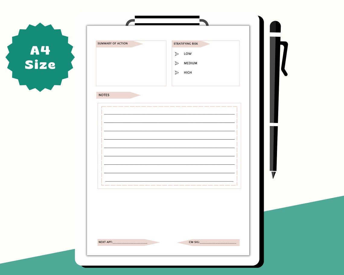 Case Managment pink Printable Form Client Documentation - Etsy UK