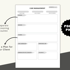 Case Managment (gray), Client Case Identifier Printable Form, Legal ...