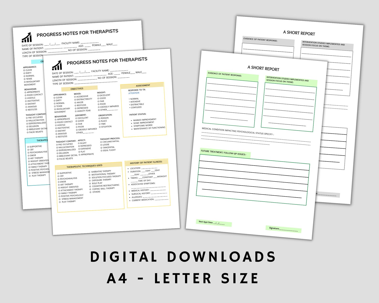 Progress Notes for Therapist , Client Progress Note, Printable Template ...