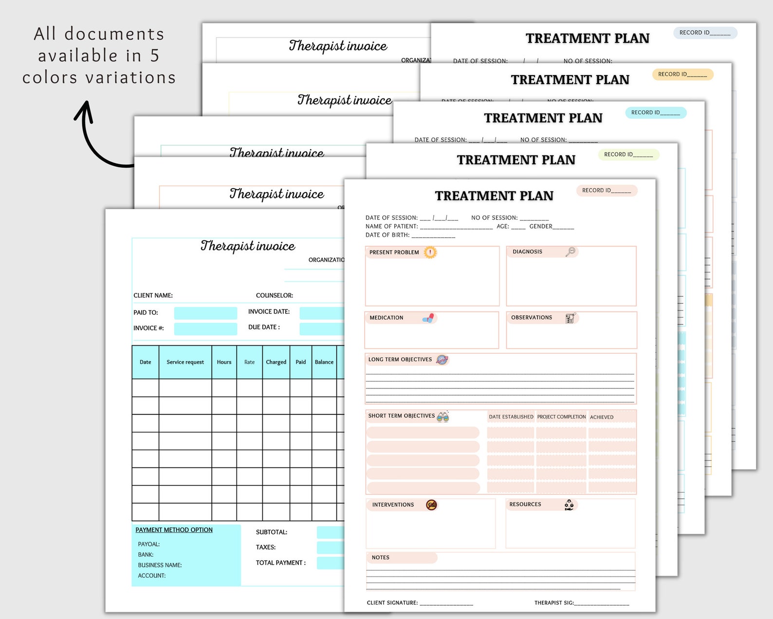 Therapy Forms Documentations Bundle, Mental Health Desk Top Reference ...