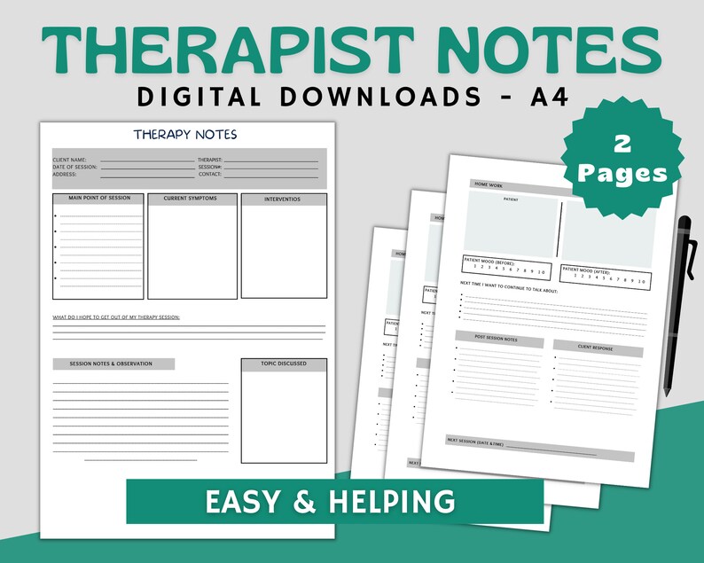 Therapy Forms Documentations Bundle, Mental Health Desk Top Reference ...