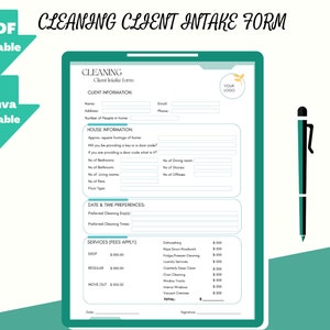 Cleaning Services Contract Forms Mega Bundle (canva Editable, Printable ...