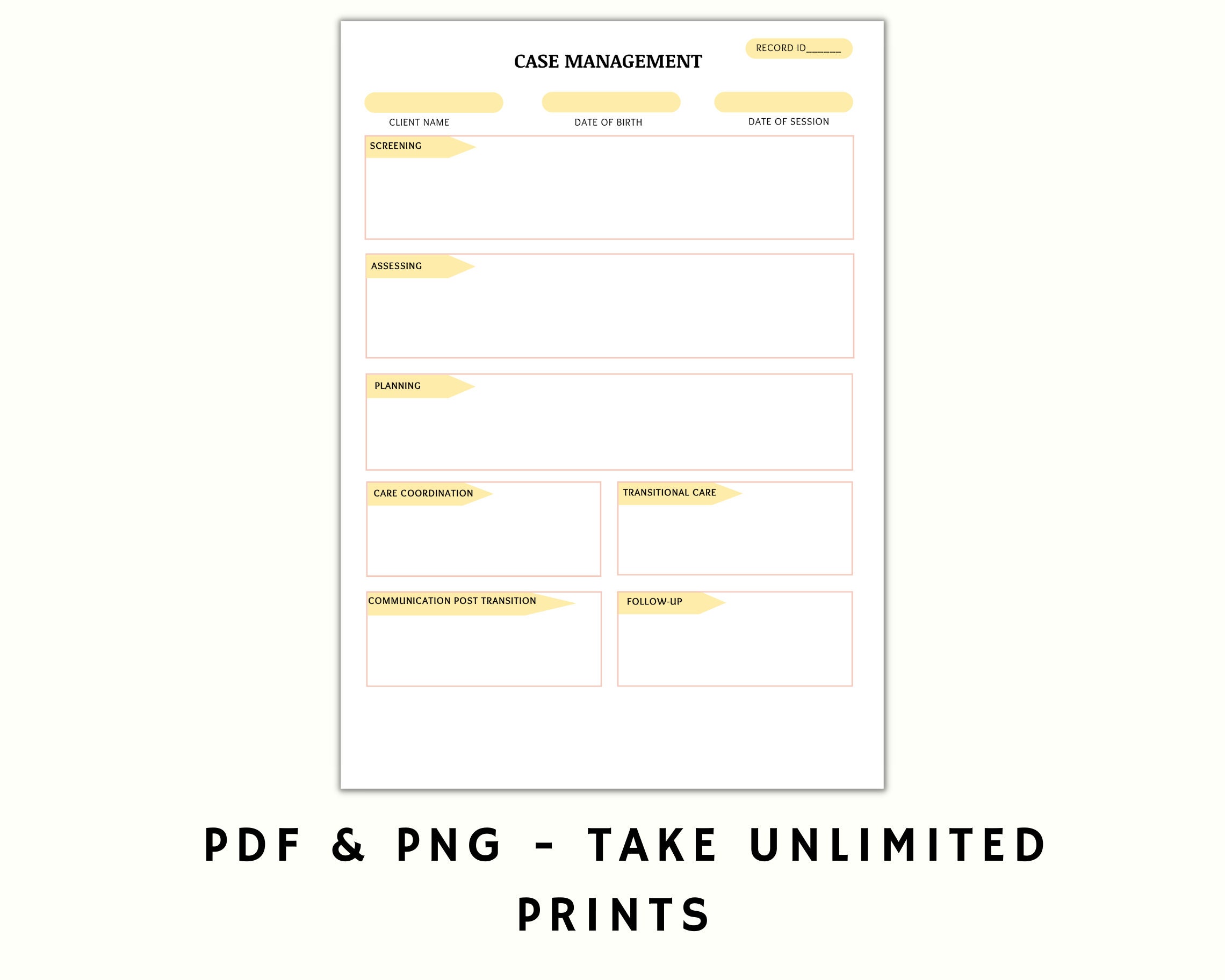 Case Manager Cheat Sheet Notes, Case Management (yellow), Paperwork ...