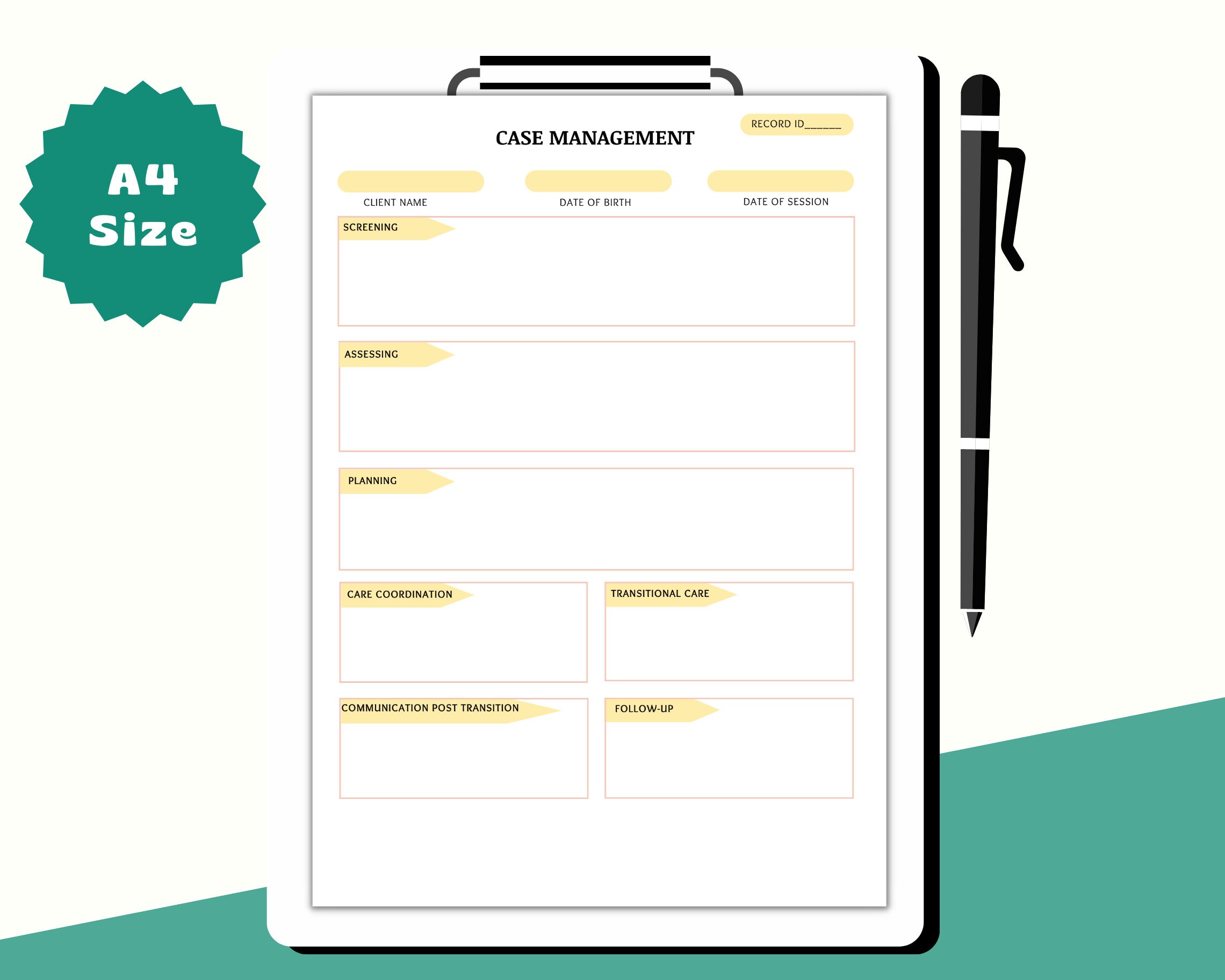 Case Manager Cheat Sheet Notes, Case Management (yellow), Paperwork ...