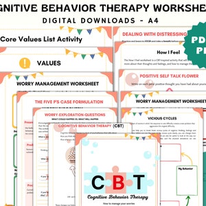 CBT Anxiety Relief Worksheet, Kids Cognitive Behaviour Worries Therapy ...