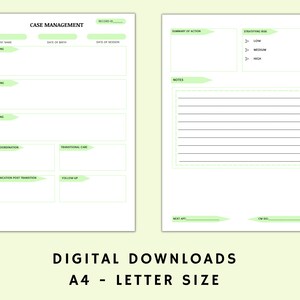 Case Management Form: Client Documentation Template (printable PDF) - Etsy