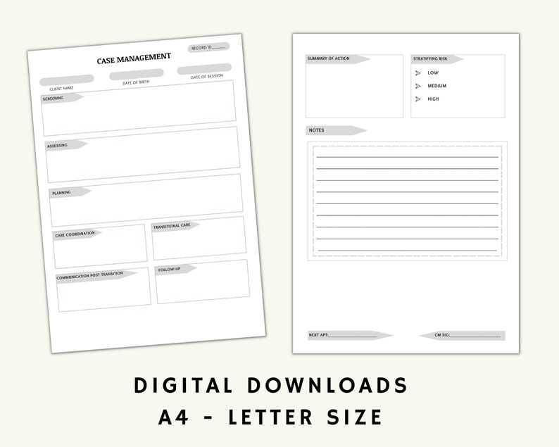 Case Management(gray), Management Printable Form, Client Documentation ...