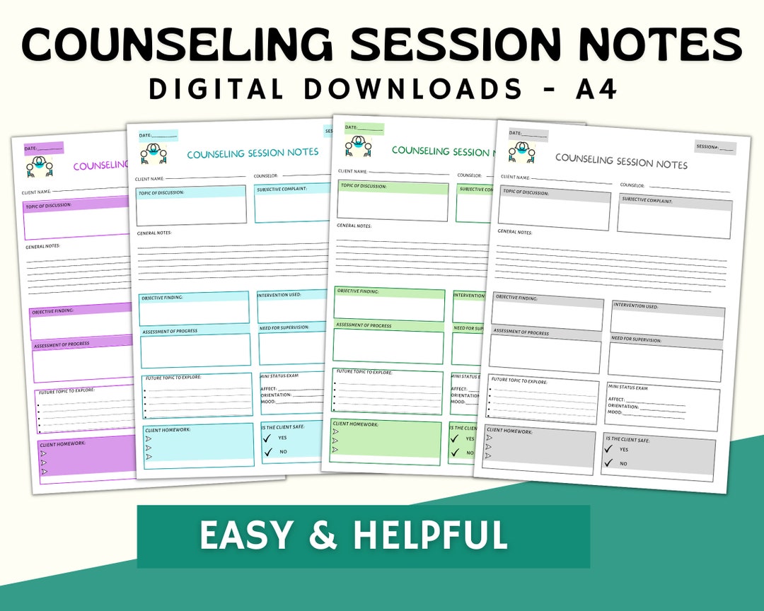 Counseling Session Notes (bundle), Counseling Session Log for ...