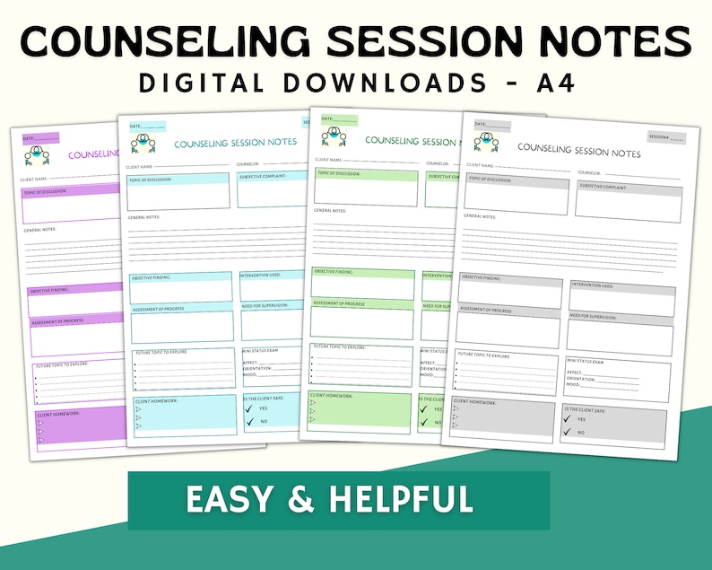 Counseling Session Notes (bundle), Counseling Session Log for ...