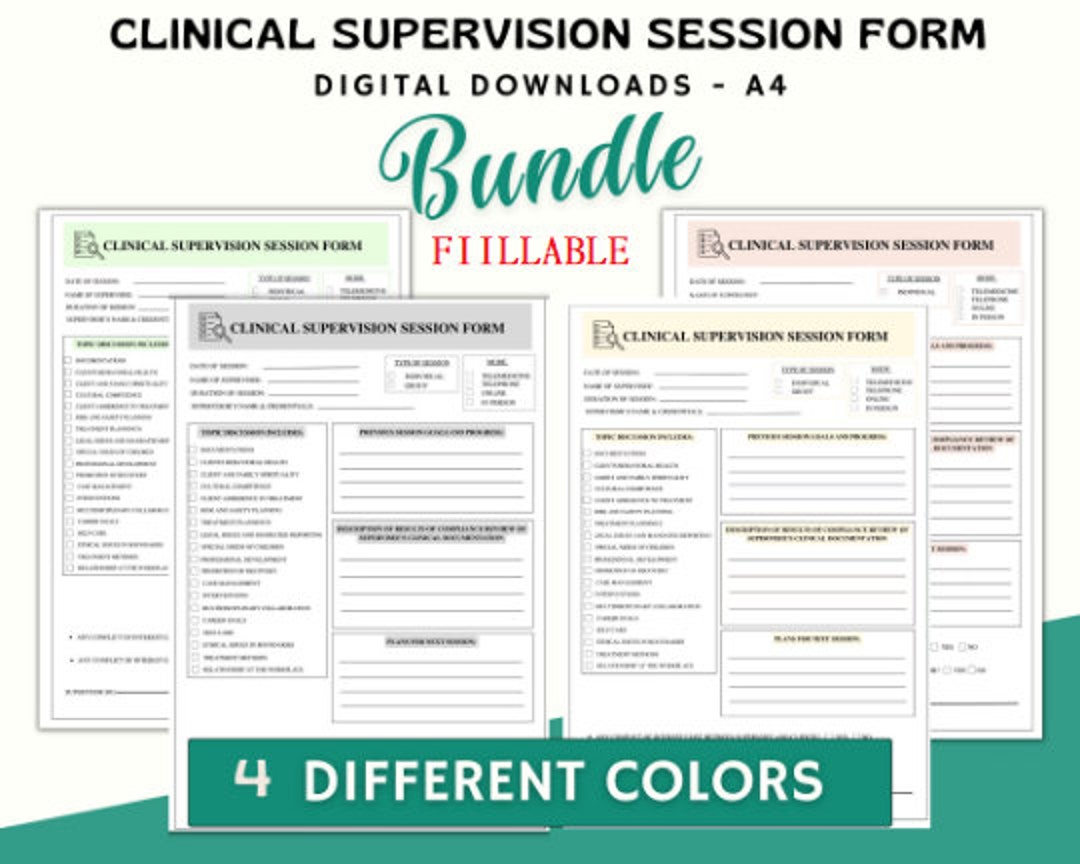 Clinical Supervision Session Forms: Fillable Tracking Guide (PDF) - Etsy