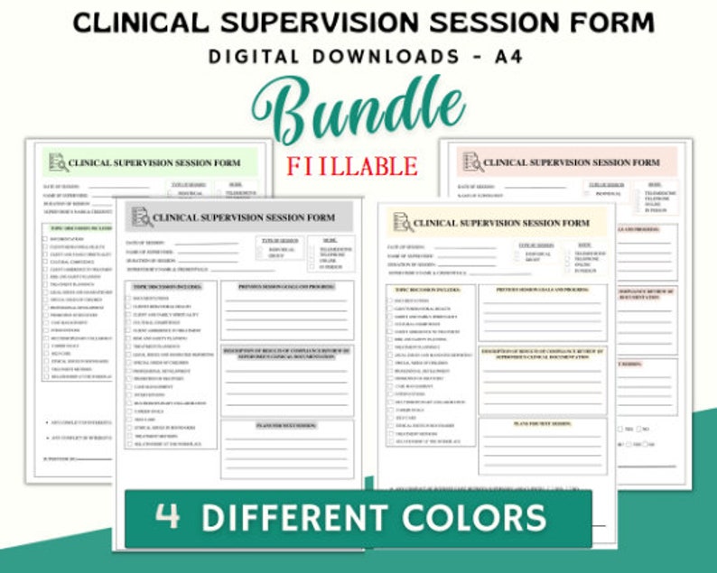 Clinical Supervision Session Forms: Fillable Tracking Guide (PDF) - Etsy