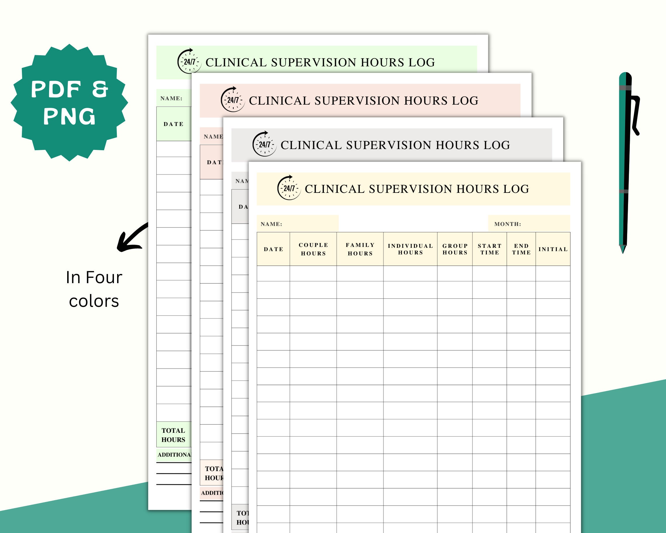 Clinical Supervision Bundle, Annual Clinical Supervision Summary Log ...