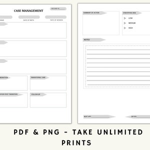 Case Managment (gray), Client Case Identifier Printable Form, Legal ...