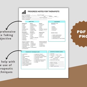 Progress Notes for Therapist , Client Progress Note, Printable Template ...