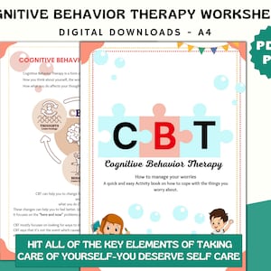 CBT Anxiety Relief Worksheet, Kids Cognitive Behavior Worries Therapy ...