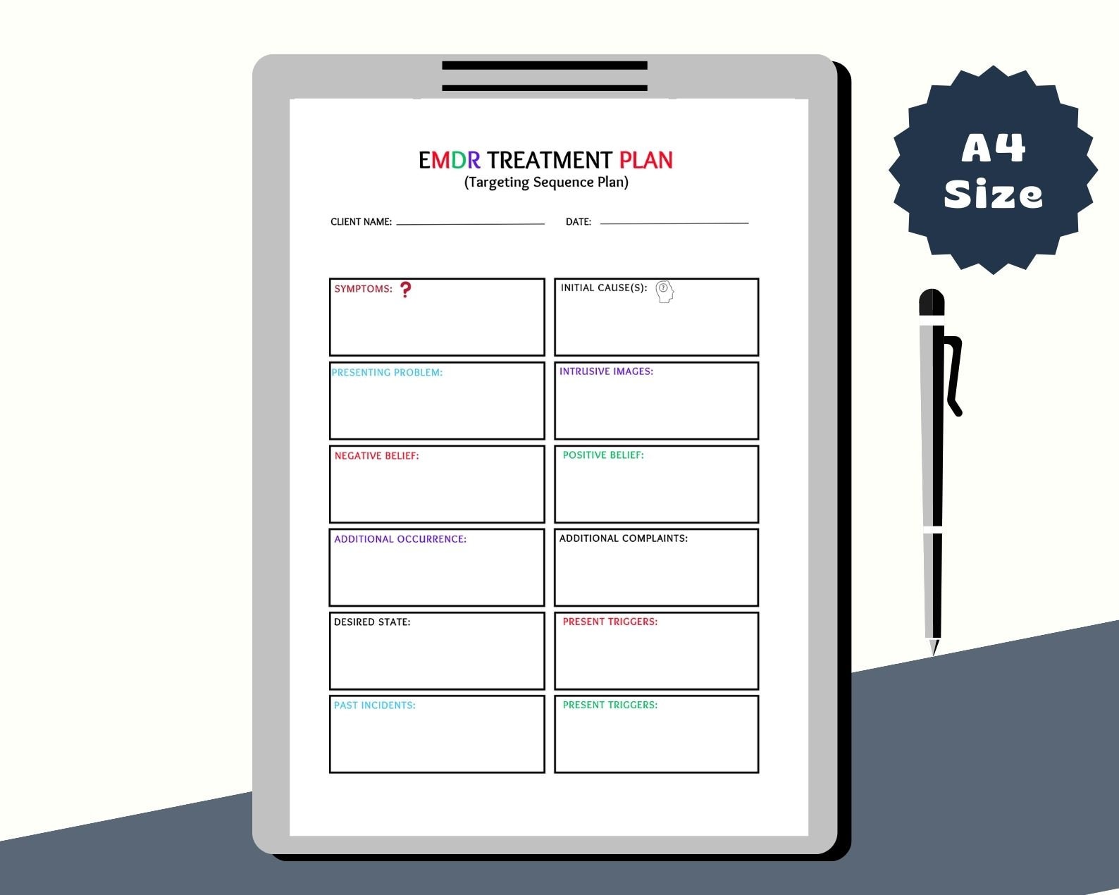 EMDR Treatment Plan, Emdr Targeting Sequence Plan, EMDR Worksheets ...
