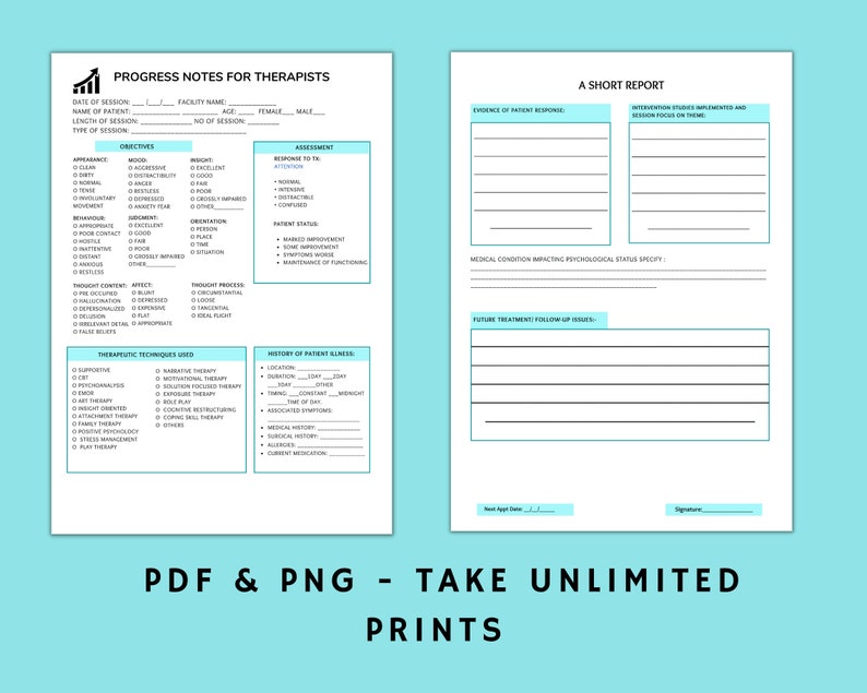 Therapist Progress Notes Template: Client Therapy Tool (printable PDF ...