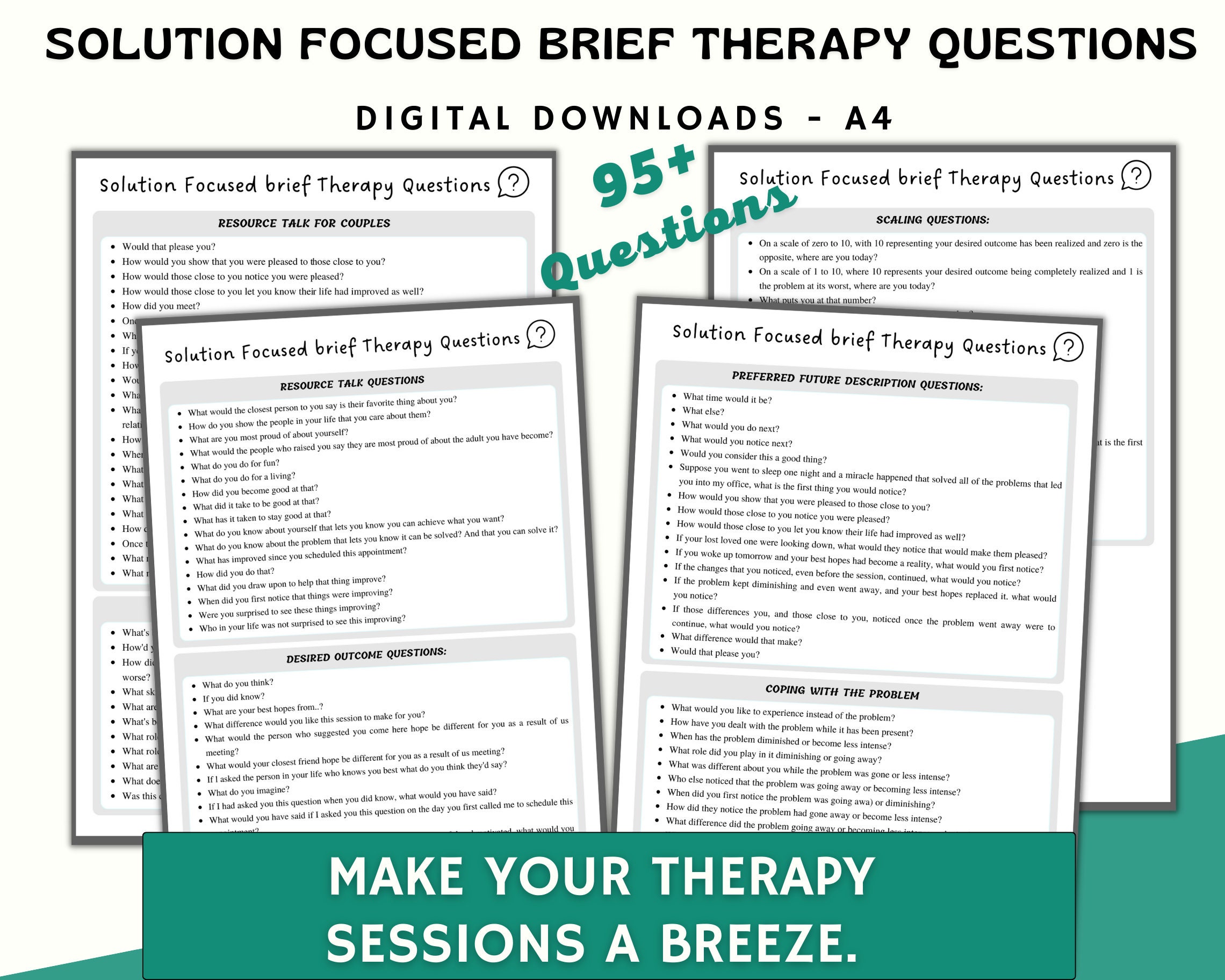 Solution Focused Brief Therapy Questions, Fundamentals, Medsurg ...
