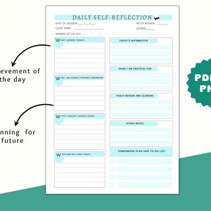 Daily Self-reflection Journal: Printable Goal Tracker (PDF & PNG) - Etsy