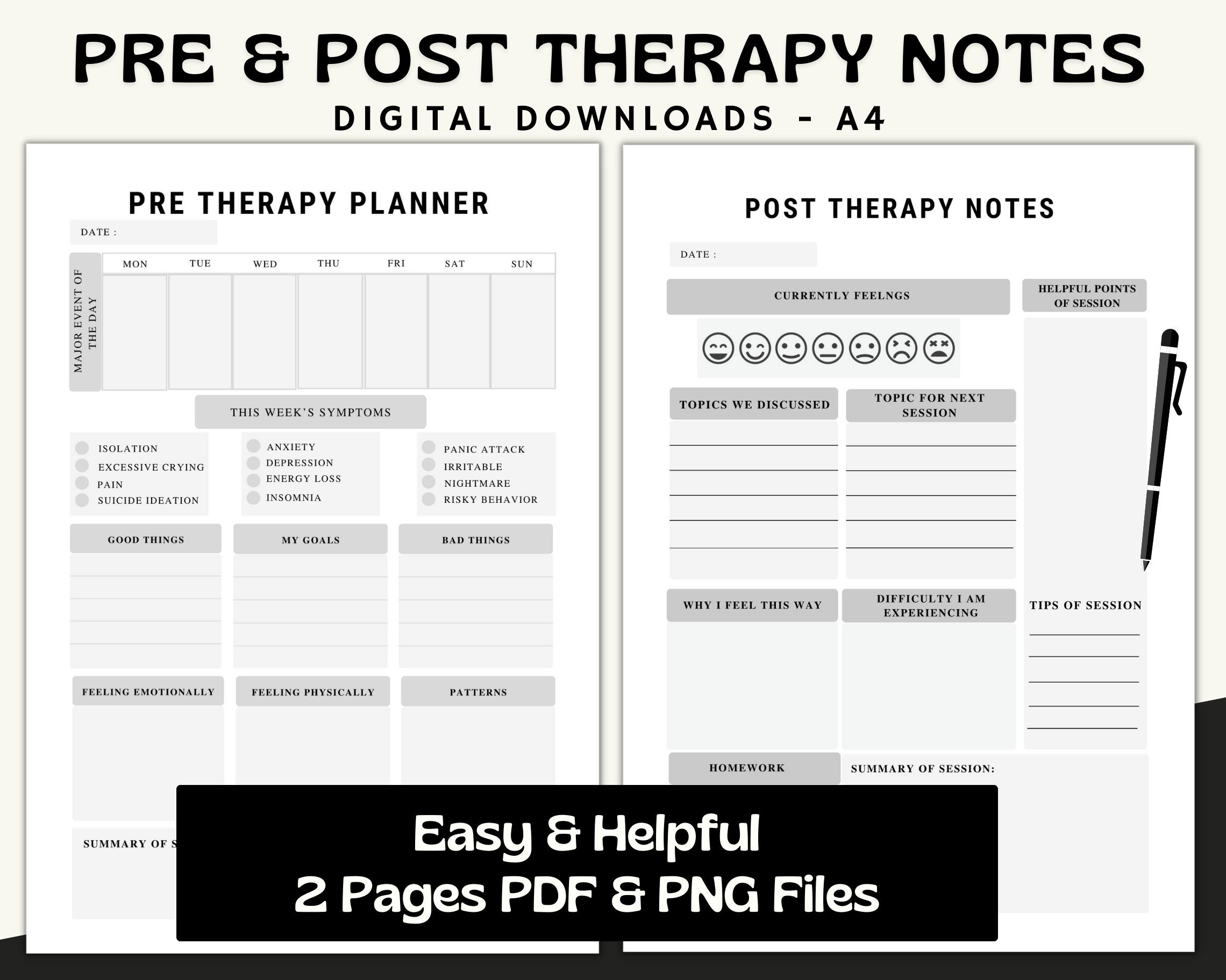 Therapy Forms Documentations Bundle, Mental Health Desk Top Reference ...