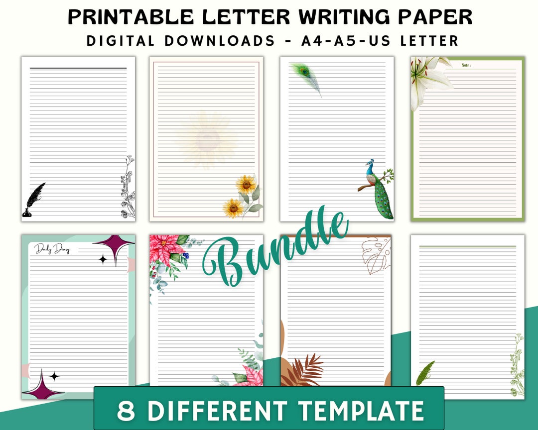 JW Letter Writing Paper Bundle Printable Writing Paper - Etsy Australia