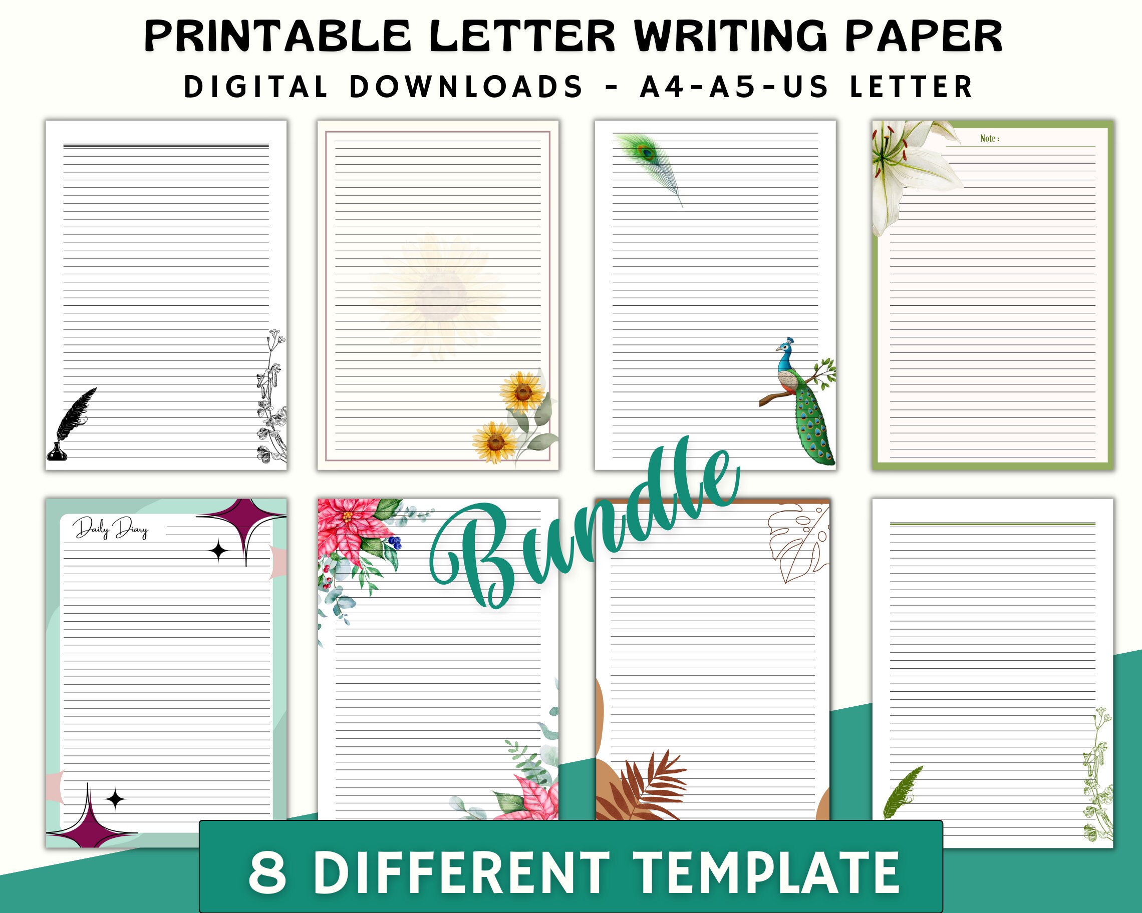 JW Letter Writing Paper Bundle, Printable Writing Paper, Ministry ...
