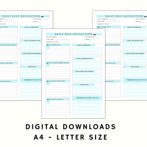 Daily Reflection Journal Printable, Daily Reflection Printable, Self ...