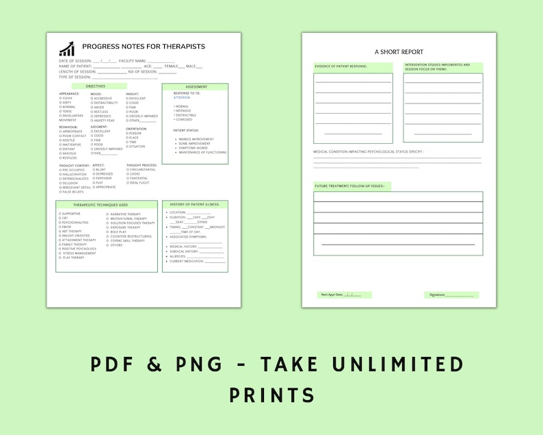 Progress Notes for Therapist, Progress Template, Therapy Template ...