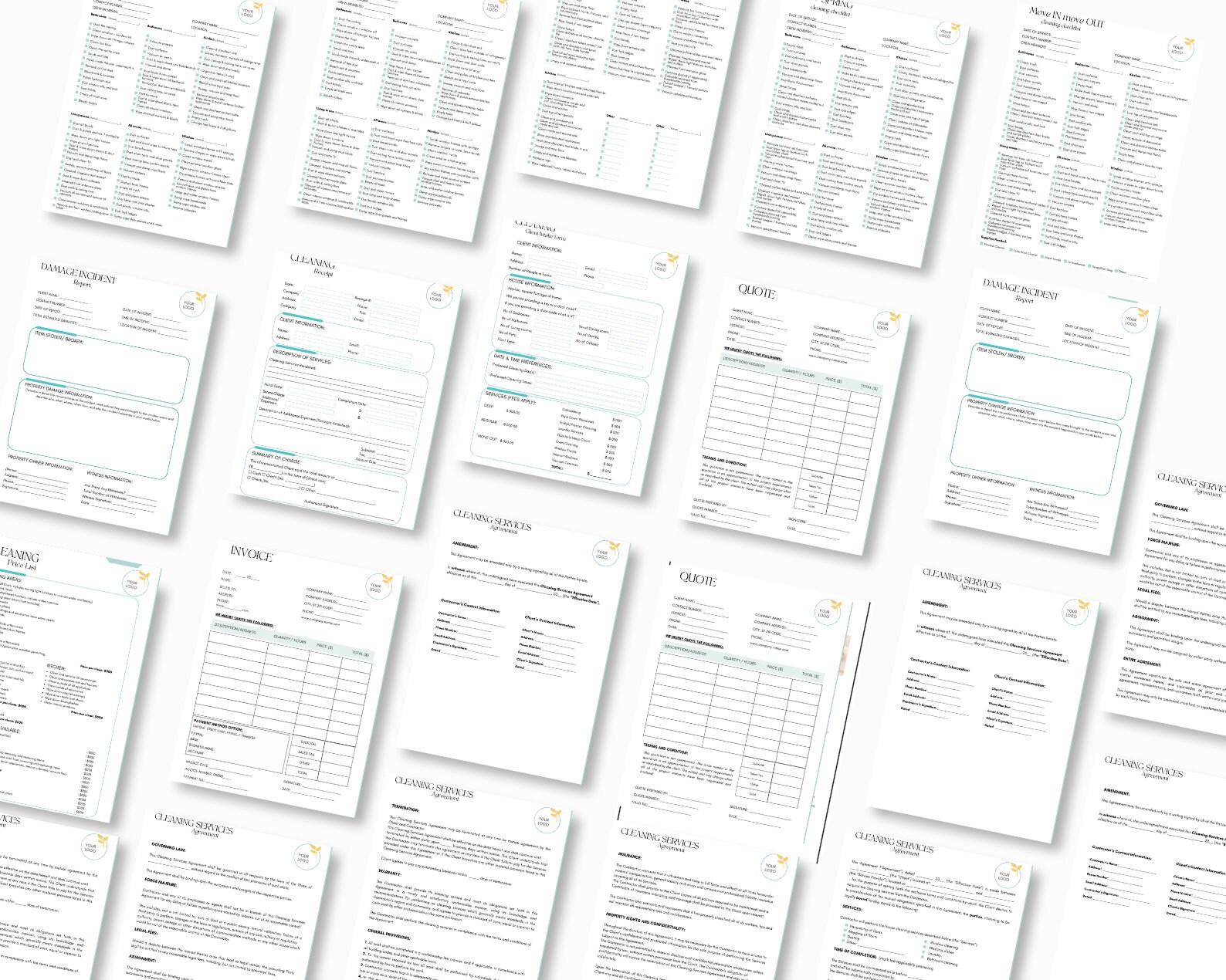 Cleaning Services Contract Forms Mega Bundle (canva Editable, Printable) - Etsy