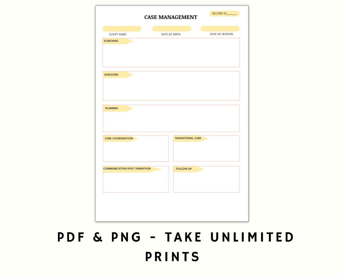 Case Manager Cheat Sheet Notes, Case Management (yellow), Paperwork ...