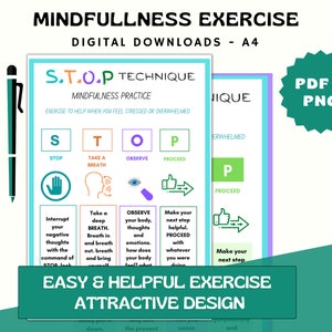 STOP Mindfulness Practice Template | Improve Immune Function | Improve ...