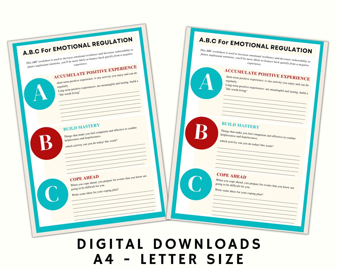 A.B.C for EMOTIONAL REGULATION Template Anger Managment - Etsy