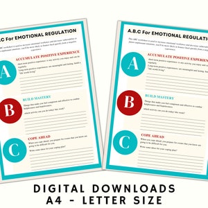 A.B.C for EMOTIONAL REGULATION Template, Anger Management, Stress ...