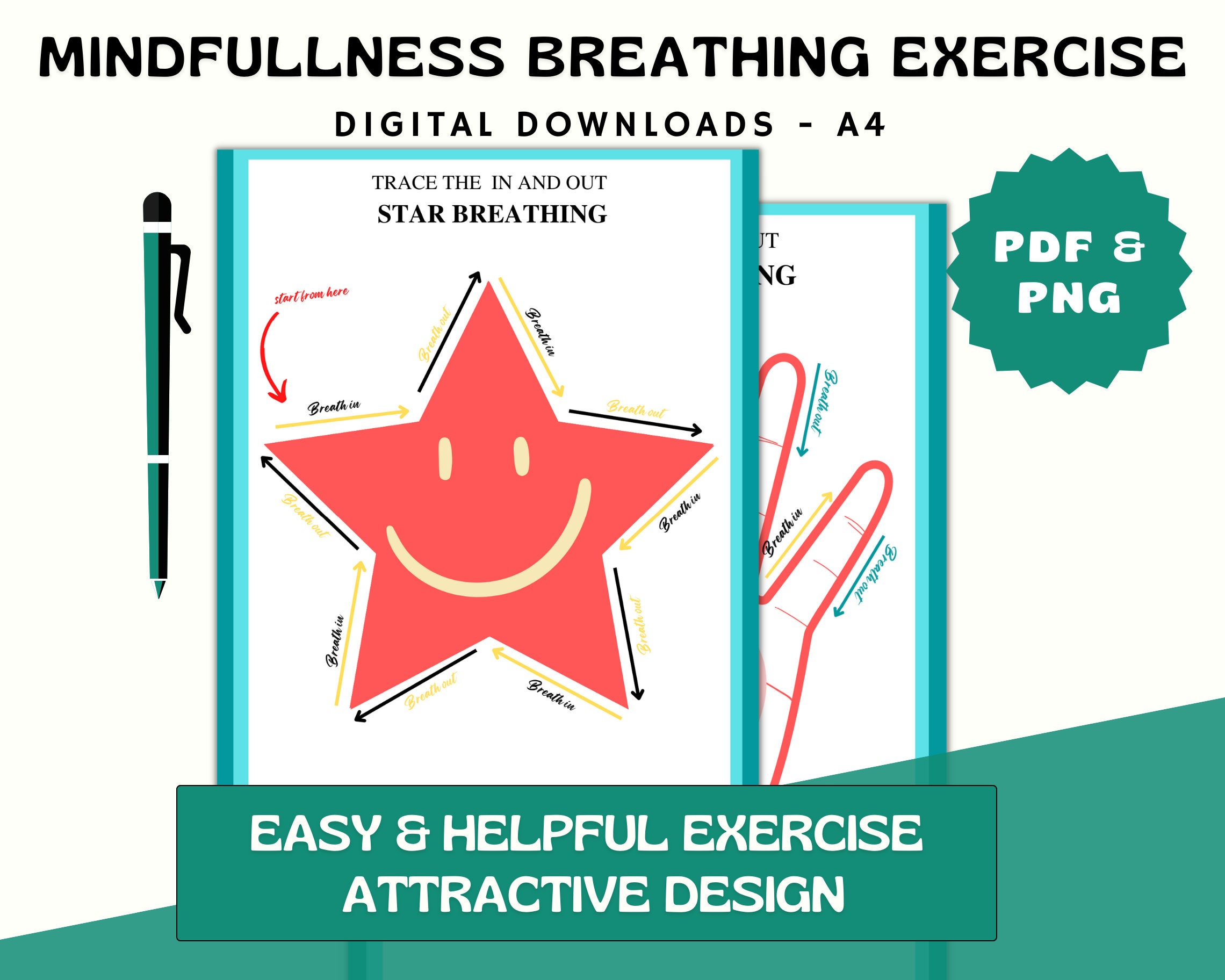 Breathing Exercise Poster Breathing Activities Template - Etsy