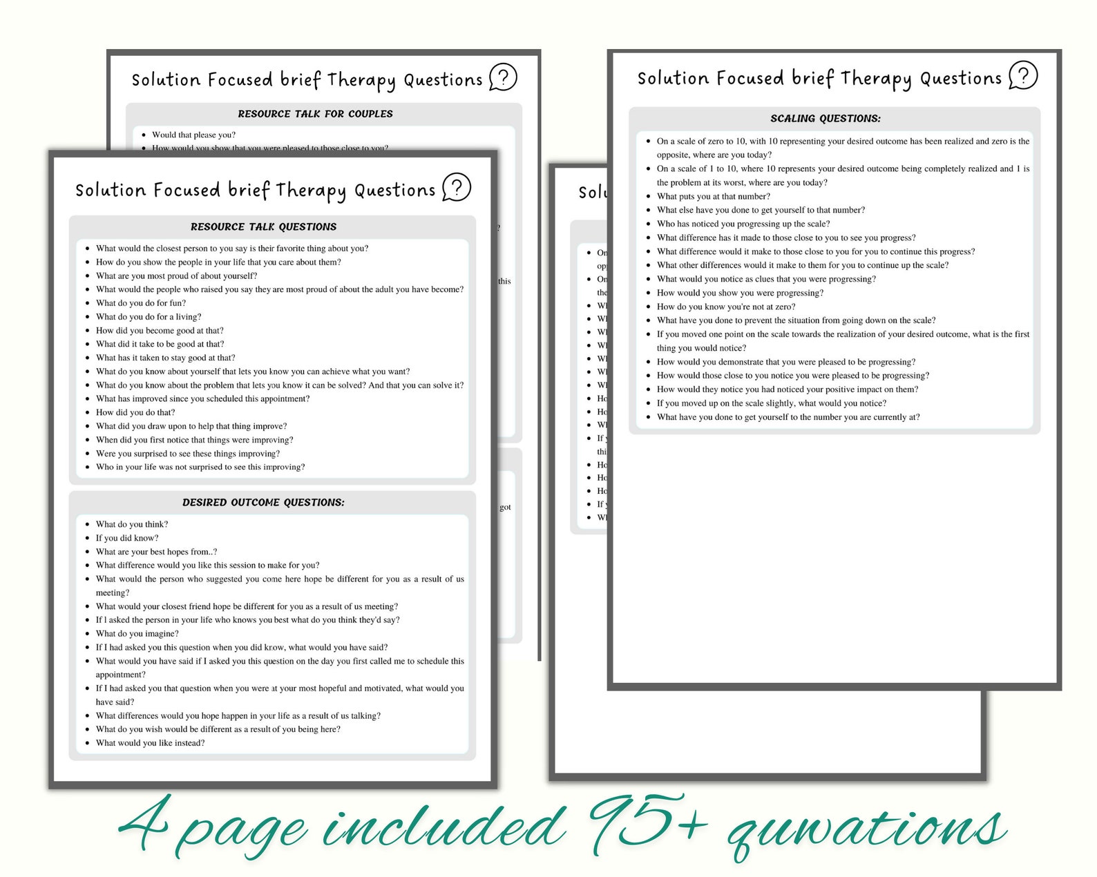 Solution Focused Brief Therapy Questions, Fundamentals, Medsurg ...