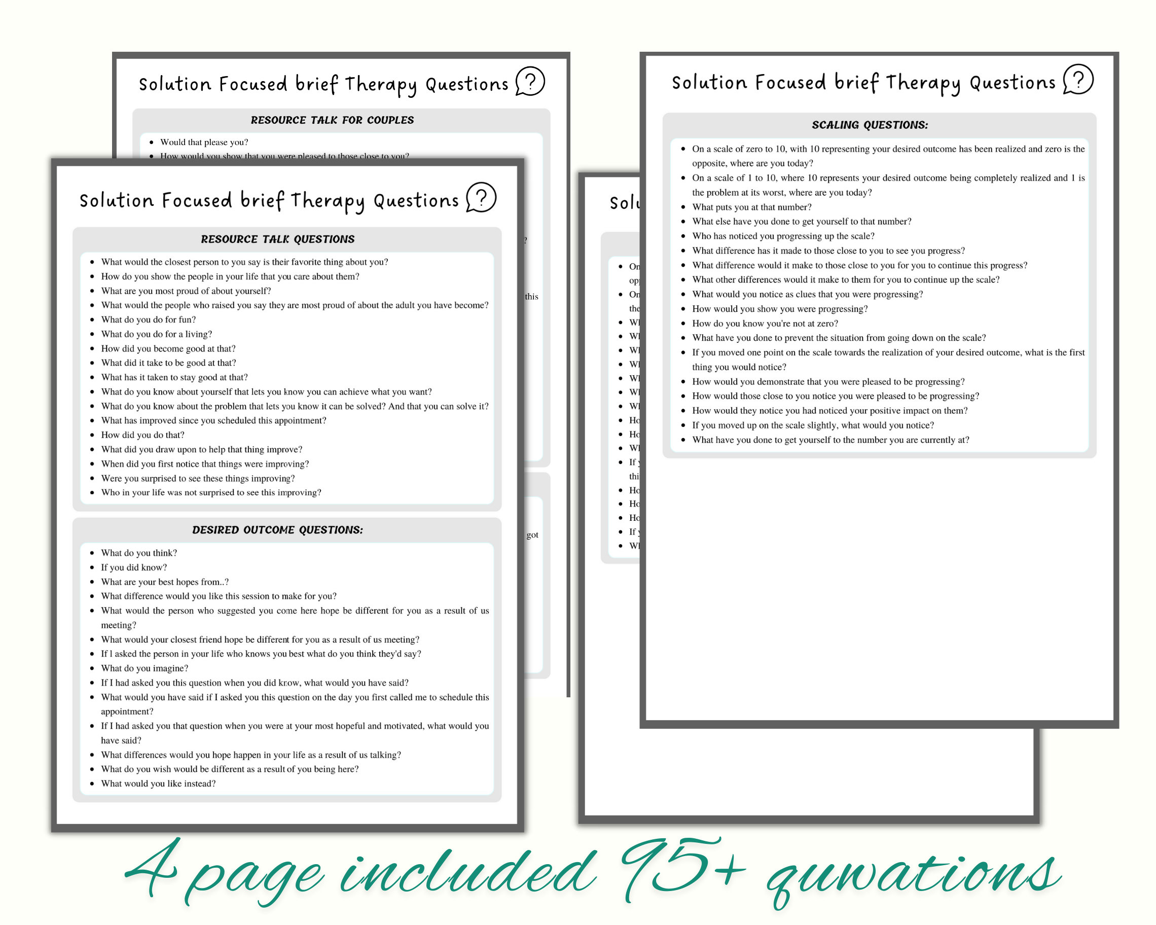 Solution Focused Brief Therapy Questions, Fundamentals, Medsurg ...