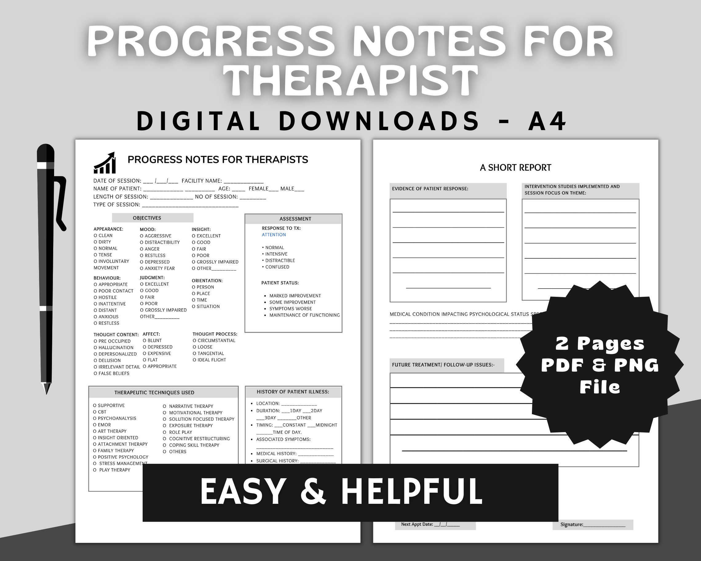 Therapy Forms Documentations Bundle, Mental Health Desk Top Reference ...